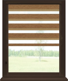 Dekodum Roleta den a noc v hnědé kazetě premium, barva látky Čokoláda Šířka (cm): 33, Výška (cm): Balkonová (do 200 cm), Strana mechanismu: Levá