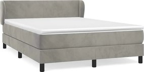 Box spring postel s matrací světle šedá 140x190 cm samet 3127367