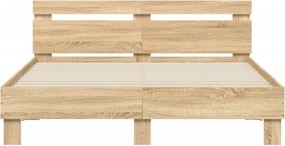 Rám postele s čelem dub sonoma 140 x 190 cm kompozitní dřevo 3207436