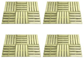 24 ks terasové dlaždice 50 x 50 cm dřevo zelené,  276432