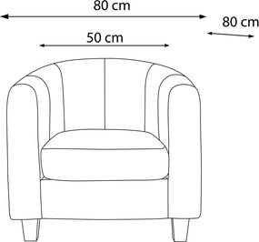 Hnědé křeslo Bobochic Paris Felicita