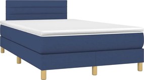 Box spring postel s matrací a LED modrá 120x190 cm textil 3270101