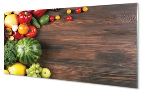 akrylový obraz Meloun rajčata kopr 125x50 cm