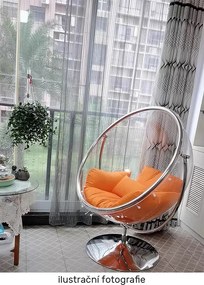 Kondela Závěsné křeslo se stojanem, transparentní/střírná/šedá, BUBBLE NEW TYP 2