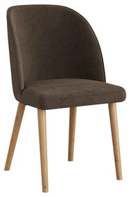 Čalouněná židle hnědá s dřevěnými nohami R23 Olbia