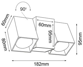 Brosline 2295 - Nástěnné bodové svítidlo CUBE 2xGU10/10W/230V bílá