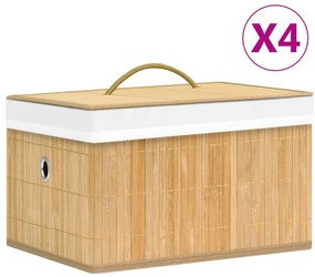Bambusové úložné boxy 4 ks 320765