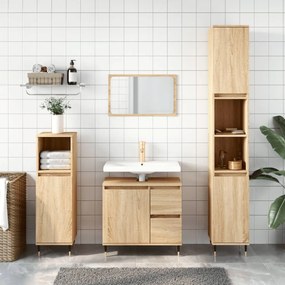 Koupelnová skříňka dub sonoma 30 x 30 x 190 cm kompozitní dřevo - Default Title