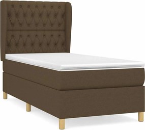 Box spring postel s matrací tmavě hnědá 90x190 cm textil 3128728