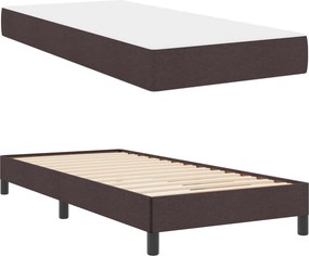 Postel s boxspringem Tmavě hnědá 90 x 200 cm textil 3398461