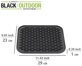 Černá silikonová kuchyňská podložka Wenko Black Outdoor Kitchen Minu
