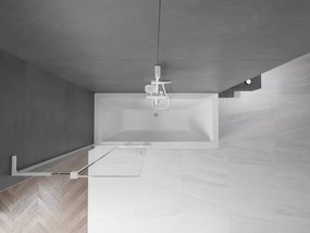 Mexen Velar L, 2-křídlová posuvná vanová zástěna 85 x 150 cm, 8mm čiré sklo, bílý profil, 896-085-003-01-20