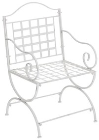 Kovová židle Lotta s područkami - Bílá antik