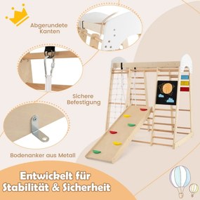 Costway Sada lezeckých hraček pro batolata s houpačkou – 124 × 119 × 138 cm