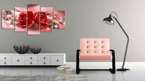 Malvis ® Obraz Abstraktní růže červená Velikost: 150x75 cm