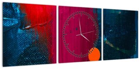 Obraz barvy (s hodinami) (90x30 cm)