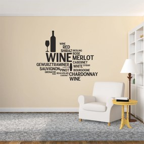 Samolepka na zeď - Vína nápisy (120x98 cm) - PopyDesign