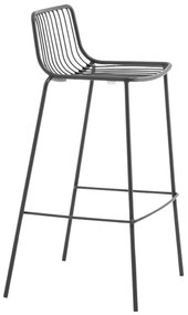 OnaDnes -20% Pedrali Antracitově šedá kovová barová židle Nolita 3658 75 cm