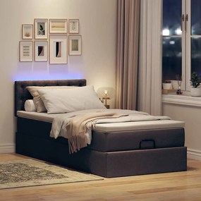 Osmanský postel s matrací tmavě šedá 100x200 cm textil 3312453