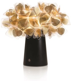 Slamp Clizia Mama non Mama table gold, stolní lampička s černým podstavcem na baterii, 1,3W LED 2700K, výška 25cm