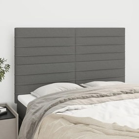Čelo postele tmavě šedé 144x5x118/128 cm látkové 3116471
