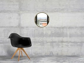 LOFTIKA ZLATO Kulaté nástěnné zrcadlo Průměr: 45 cm