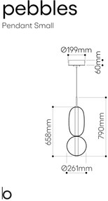 Bomma Luxusní LED závěsné svítidlo Pebbles Small s baldachýnem Stmívání, řízení: TRIAC, Konfigurace: Konfigurace 9