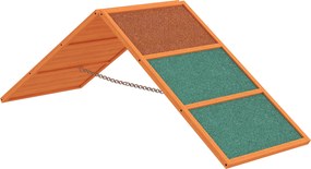 PawHut dog agility most agility vybavení pro psy se skládacím mostem, protiskluzový povrch výškově nastavitelné agility vybavení pro zahradu, 173 x 5…