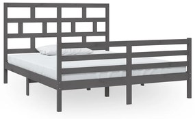 Rám postele šedý masivní borovice 160 x 200 cm,  3101295