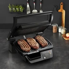 Tefal OptiGrill GC7P0810 černá / Kontaktní gril / 2000 W / displej
