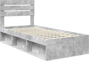 Rám postele Betonově šedá 100 x 200 cm Masivní borové dřevo 3411450