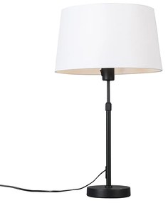 Stolní lampa černá s stínítkem bílým 35 cm nastavitelná - Parte