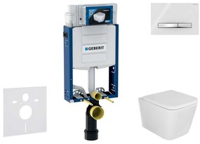 Geberit Kombifix - Set předstěnové instalace, klozetu Arkas I a sedátka softclose, tlačítko Sigma50, chrom/alpská bílá SANI15CA3132