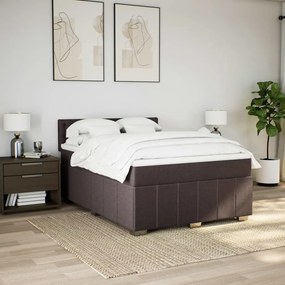 Box spring postel s matrací tmavě hnědá 140x200 cm textil 3289408