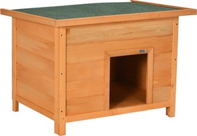 PawHut psí bouda Útulná psí bouda z jedlového dřeva se střechou, ideální pro psy a kočky, 82x58x58 cm| Aosom