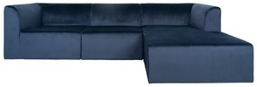 Alba Lounge rohová sedačka zamatová modrá pravá