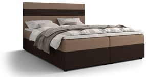 Manželská postel Boxspring 180 cm Locos Comfort (světlohnědá + tmavě hnědá) (s matrací a úložným prostorem). 1056131