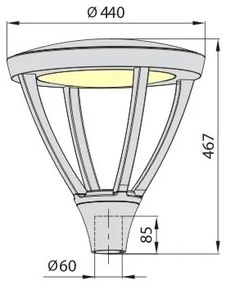LED Venkovní lampa PARK PLUS LED/60W/230V 4000K