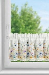 KRÁTKÁ ZÁCLONA NA PÁSKÉ ROZALÍ 150X30 CM KVĚTY