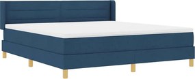 Postel s boxspringem s matrací s čelo Modrá 200 x 180 cm textil 3341250