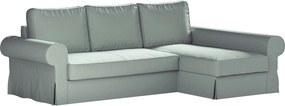 Potah na pohovku IKEA Backabro rozkládací se šezlongem barva zelená látka pletený vzor