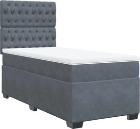 Box spring postel s matrací tmavě šedá 90x200 cm samet 3293117