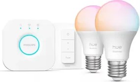 Philips Hue Essential WCA E27 9W 2ks + Bridge + stmívač / Sada chytréh