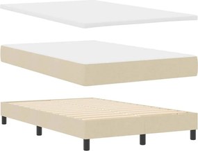 Postel s boxspringem s čelo Krémová 120 x 200 cm textil 3338683