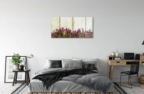 akrylový obraz Fialové květy desky 100x50 cm