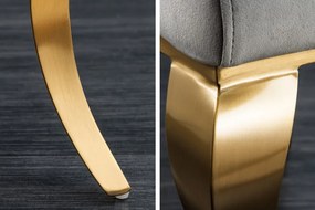 Židle Moderní barokní šedá sametově zlatá/ 43384