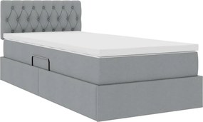 Postel s úložným prostorem a matrací Světle šedá 90 x 200 cm 3370545