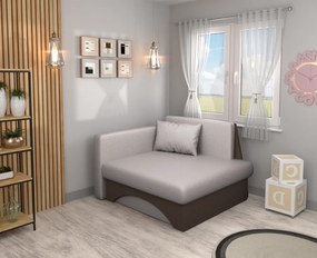 Rozkládací křeslo, béžovošedá Taupe/hnědá, KUBOŠ NEW UNI