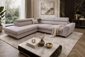 Rozkládací rohová sedačka MALAGA 270x233 světle hnědá levý roh