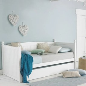 Postel s přistýlkou 90x200, borovicové dřevo, bílá, GLAMIS Kondela 0000227796